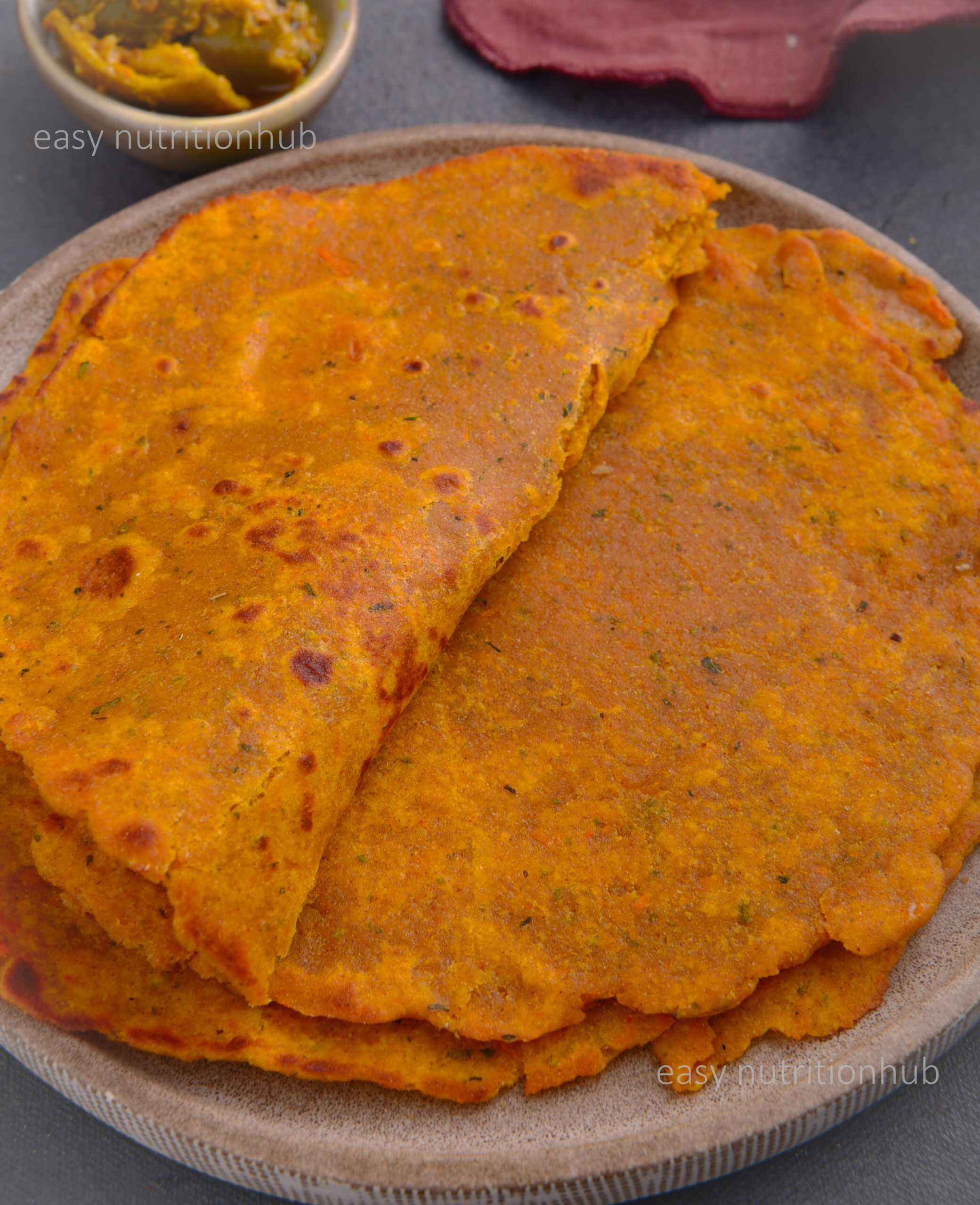 Rajgira Paratha- no potato amaranth roti vrat recipe - EasyNutritionHub